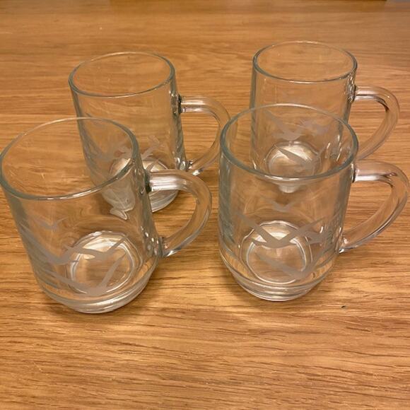 Luminarc | Dining | Luminarc Seagull Set Of 4 Etched Clear Glass 8 ...